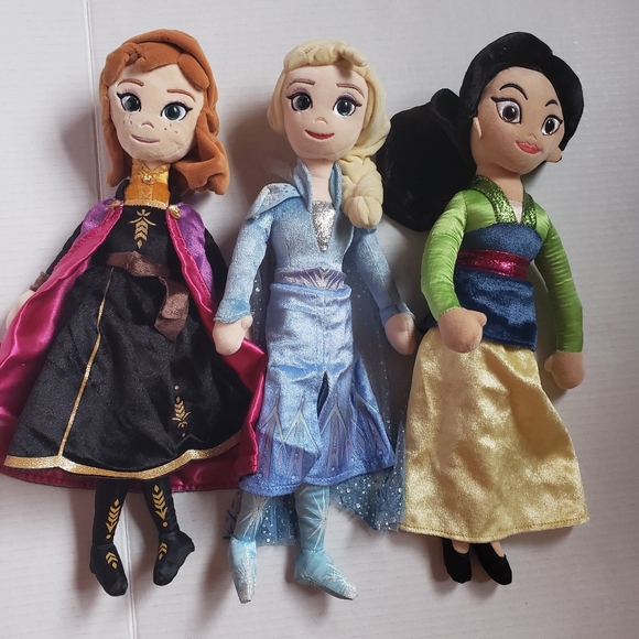 Ty | Toys | Ty Sparkle Set Of 3 Disney Elsa Anna Mulan Plush Dolls ...